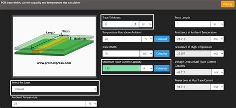 Trace Width Current And Temp Rise Calculator Sierra Circuits