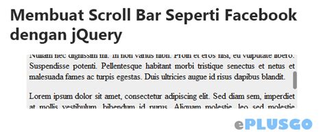 Membuat Scroll Bar Seperti Facebook Dengan Jquery Tutorial Eplusgo