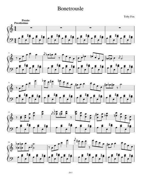 Bonetrousle V2 Sheet Music For Piano Solo