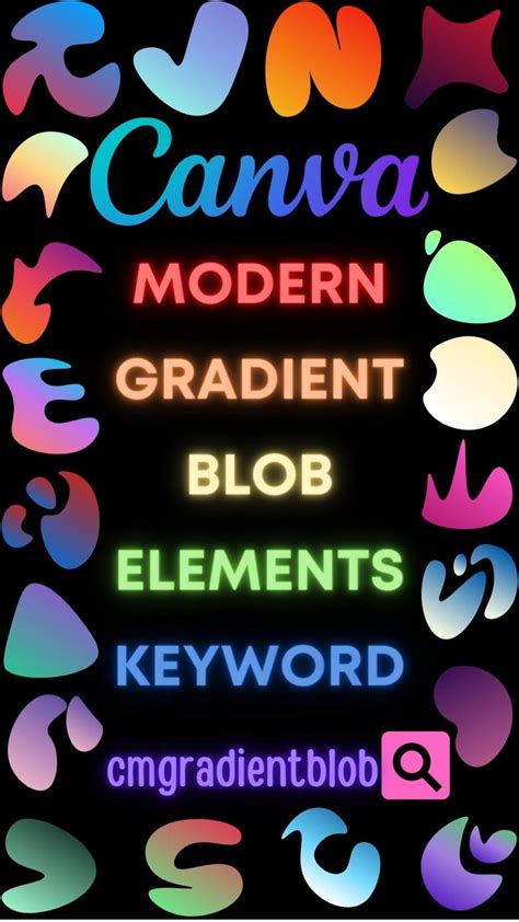 Modern Gradient Abstract Blob Shapes Colorful Canva Elements Keyword