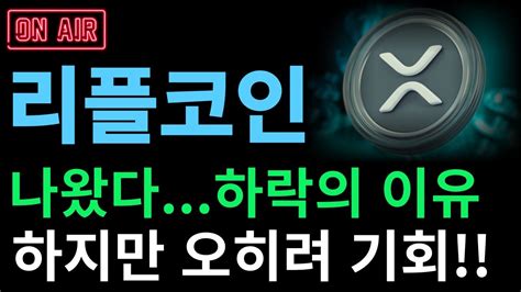 리플코인 나왔다 하락의 이유 하지만 오히려 기회 입니다 Youtube