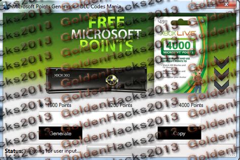 Xbox Live Microsoft Points Generator GoldenHacks