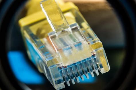 Plastic Connector For Connection To A Computer Network Macro Background Stock Photo Image Of