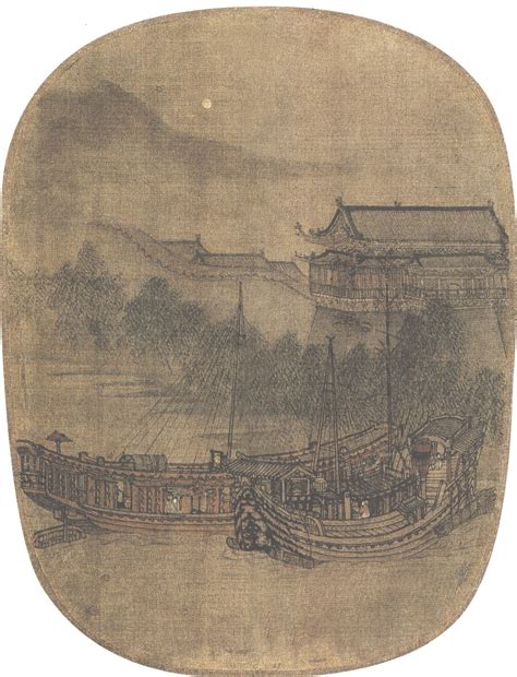 六一 早秋夜泊图 历代名画 图片