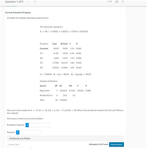 Solved Consider The Multiple Regression Output Shown The Chegg