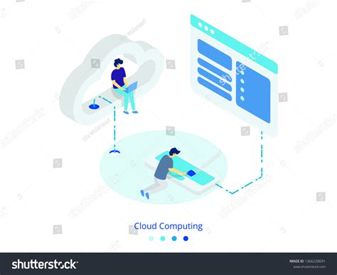 Illustration Cloud Computing Concept Man Using Stock Vector Royalty Free Shutterstock