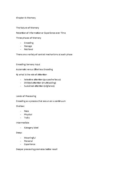 Chapter 6 Memory Professor Polumbo Chapter 6 Memory The Nature