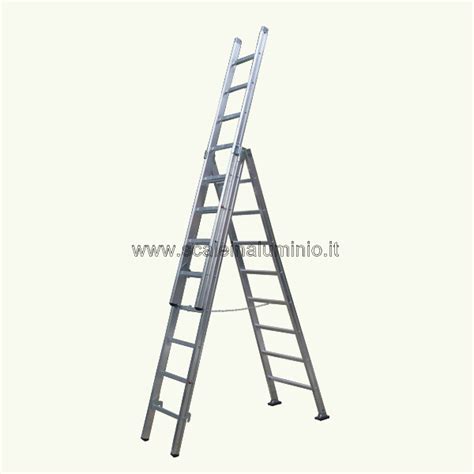 Scala In Alluminio Componibile Professionale 4 Rampe 10 Gradini