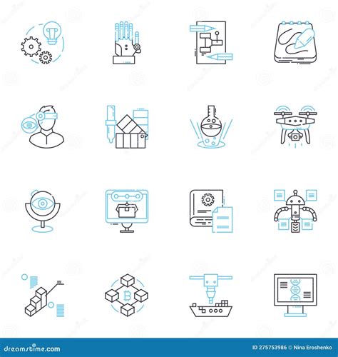 Self Driving Cars Linear Icons Set Automation Autonomy Driverless Efficiency Navigation