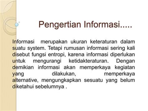 Pengertian Informasi Ppt