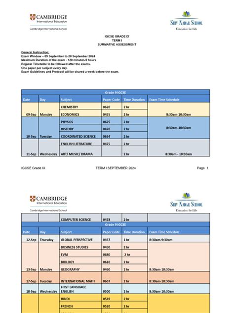 Igcse Grade Ix Term I Exam Schedule And Syllabus Outline Pdf Tempo Igcse Grade Ix Term I Exam Schedule And Syllabus Outline Pdf Tempo