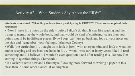 Ppt Introduction To The Erwc Expository Reading And Writing Course