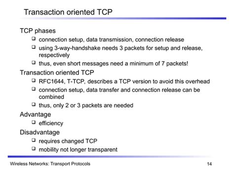 wireless networks transport protocols lecture ppt