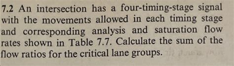 72 ﻿an Intersection Has A Four Timing Stage Signal