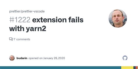 Extension Fails With Yarn2 · Issue 1222 · Prettierprettier Vscode