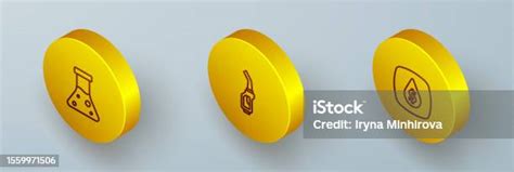 아이소메트릭 라인 오일 휘발유 시험관 가솔린 펌프 노즐을 설정하고 달러 기호 아이콘으로 드롭합니다 벡터 0명에 대한 스톡 벡터 아트 및 기타 이미지 Istock