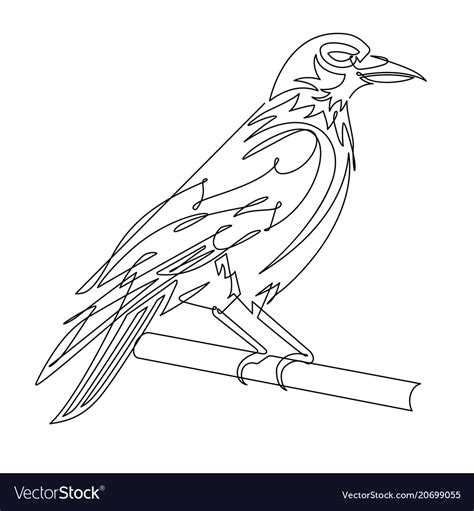Crow Continuous Line Royalty Free Vector Image