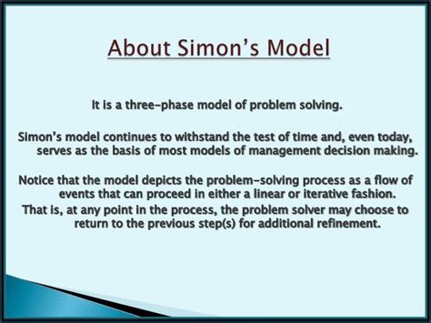 Simons Model For Decision Making Process