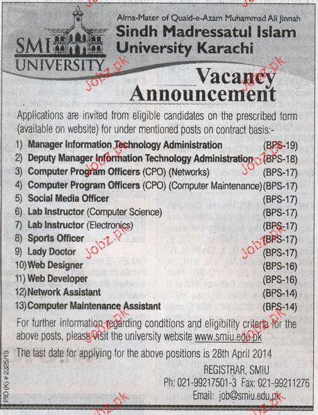 Manager It Computer Programmers Job In Sindh Madressatul Is 2025 Job