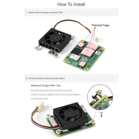 Waveshare Dedicated 3007 Cooling Fan For Raspberry Pi Compute Module 4 Cm4 Power Supply 5v