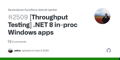Throughput Testing Net 8 In Proc Windows Apps · Issue 2509 · Azureazure Functions Dotnet