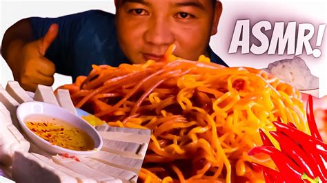 Asmr 먹방 검정 국수 새우 국수 김치 두부 사워 소스 Mukbang Asmr Youtube