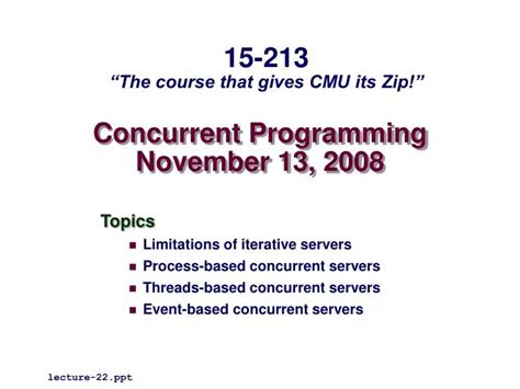 Ppt Concurrent Programming November 13 2008 Powerpoint Presentation