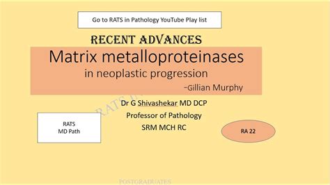 Recent Advances 22 Matrix Metalloproteinases Md Pathology Rats Game Dr Gss Exam Pg Youtube