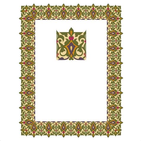 장식 장식 프레임 럭셔리 이슬람 배경 프리미엄 벡터