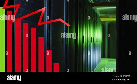 Animation Of Statistical Data Processing Against Empty Computer Server Room Stock Video Footage