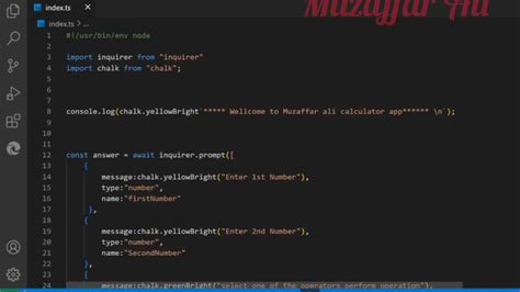 Created A Simple Calculator Using Typescript Inquirer And Chalk Muzaffar Ali Posted On The