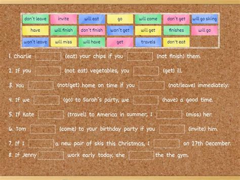First Conditional Fill In The Missing Verb Forms Missing Word