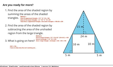 Stumped On Finding Area Of Triangle Minus Area Of Rectangle With Two Different Methods R Askmath