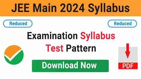 JEE Main Syllabus 2024 PDF Download Paper 1 And 2