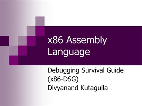 Ppt X86 Assembly Language Powerpoint Presentation Free Download Id