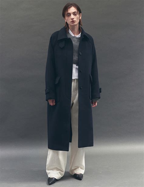 몽돌 울 발마칸 포켓 롱코트 네이비 Mdct010navy 위시버킷