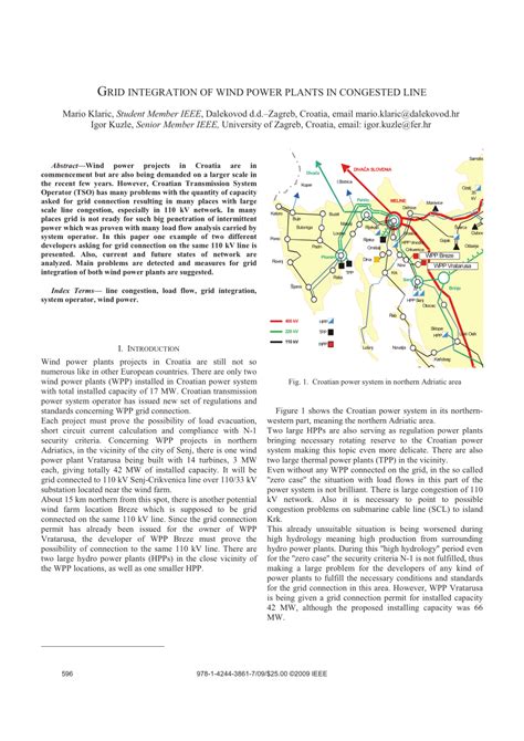 Pdf Grid Integration Of Wind Power Plants In Congested Line