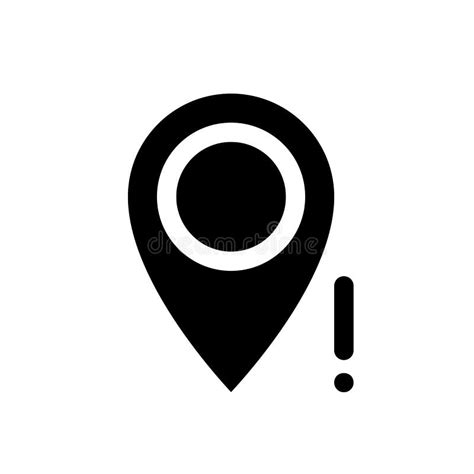 Wrong Pin Location Black Glyph Ui Icon Stock Vector Illustration Of