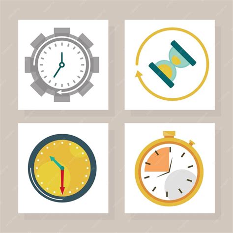 Premium Vector Time Clock Icons Set