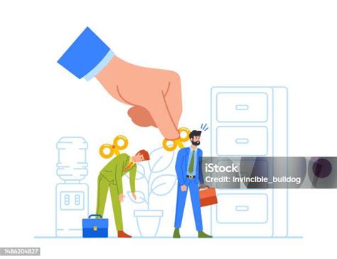 직원이 일하도록 강요하기 위해 금속 자물쇠를 사용하는 상사의 거대한 손 회사원 캐릭터는 관리자의 꼭두각시입니다 개선에 대한 스톡 벡터 아트 및 기타 이미지 Istock