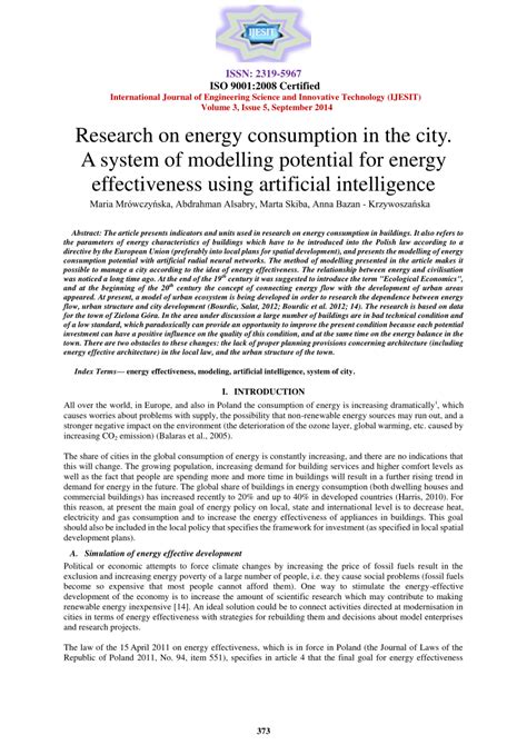 Pdf Research On Energy Consumption In The City A System Of Modelling Potential For Energy