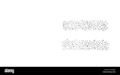 3d Rendering Of Nails In Shape Of Symbol Of Equals Rounded Sign With Shadows Isolated On White