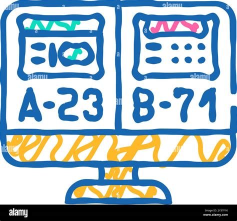 Ab Testing Ux Ui Design Icon Doodle Illustration Stock Vector Image