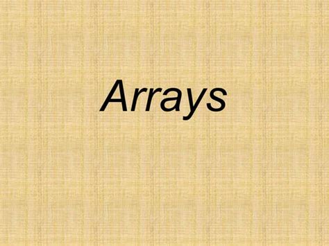 Arrays Pptx Programming Languages Computing