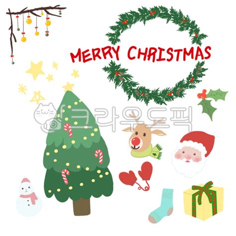 크리스마스 산타 루돌프 산타클로스 트리 사진이미지일러스트캘리그라피 Infinite Mu작가
