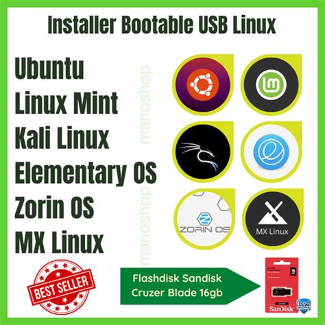 jual flashdisk bootable installer usb linux ubuntu mint kali elementary os ubuntu kota