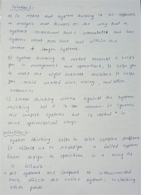Solved Systems Thinking 2 Systems Thinking Is A Way Of