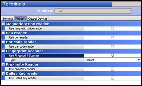 Aloha Pos Configuring A Terminal To Use A Fingerprint Scanner Ncr Docs