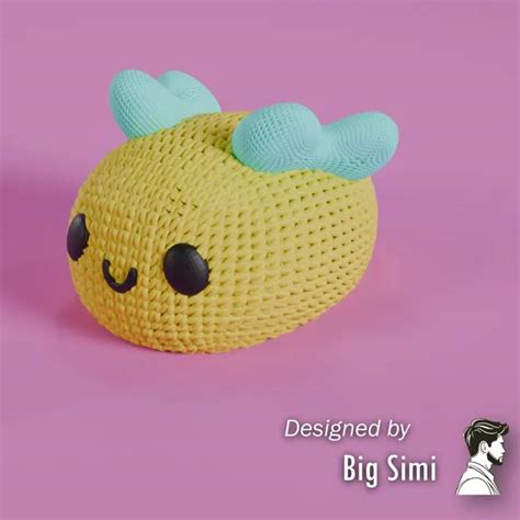 3d Printer Files 3mf File Cute Knitted Bee Keychain Creality Cloud