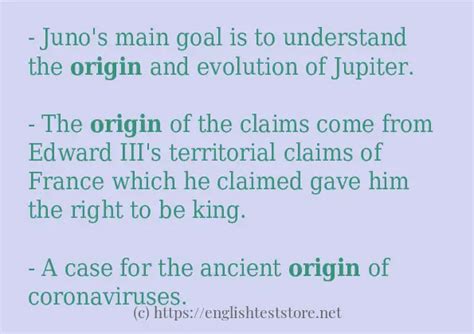 Some Example Sentences Of Origin Englishteststore Blog